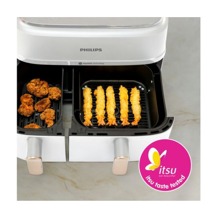 PHILIPS 3000 Series NA353/19 9L Dual Basket Air Fryer - White