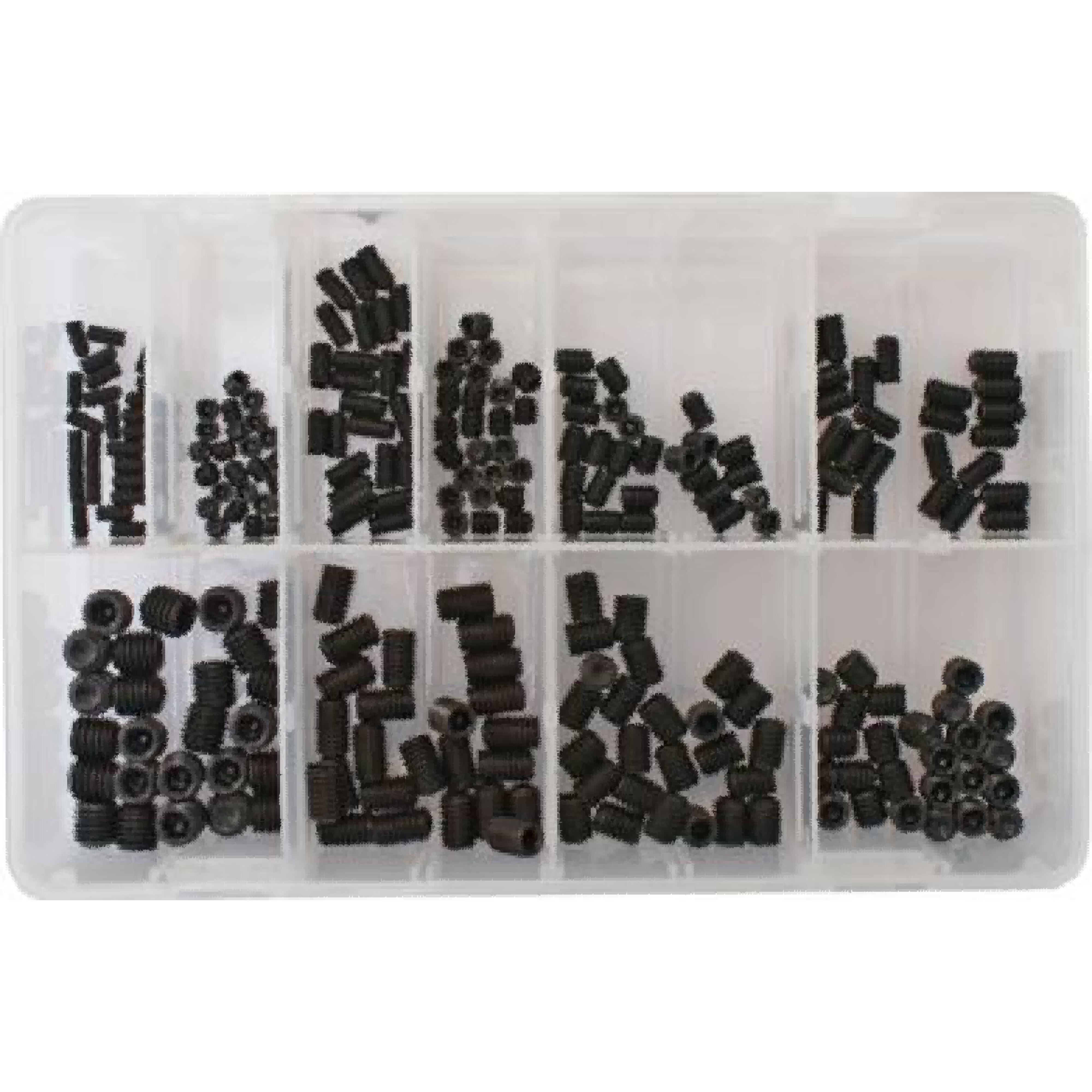 Black Metric Grub Screws M4‑M10 – 250pc Assortment