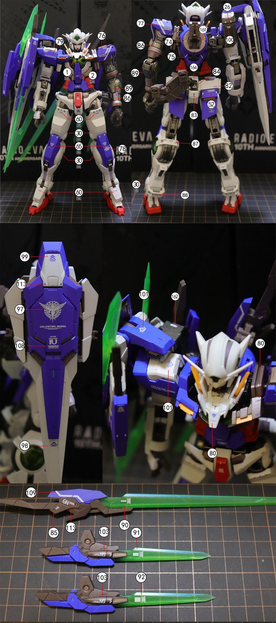 [Eleven Ten Studio] Water Decal for MG 1/100 Gundam Exia + Devise Exia ...