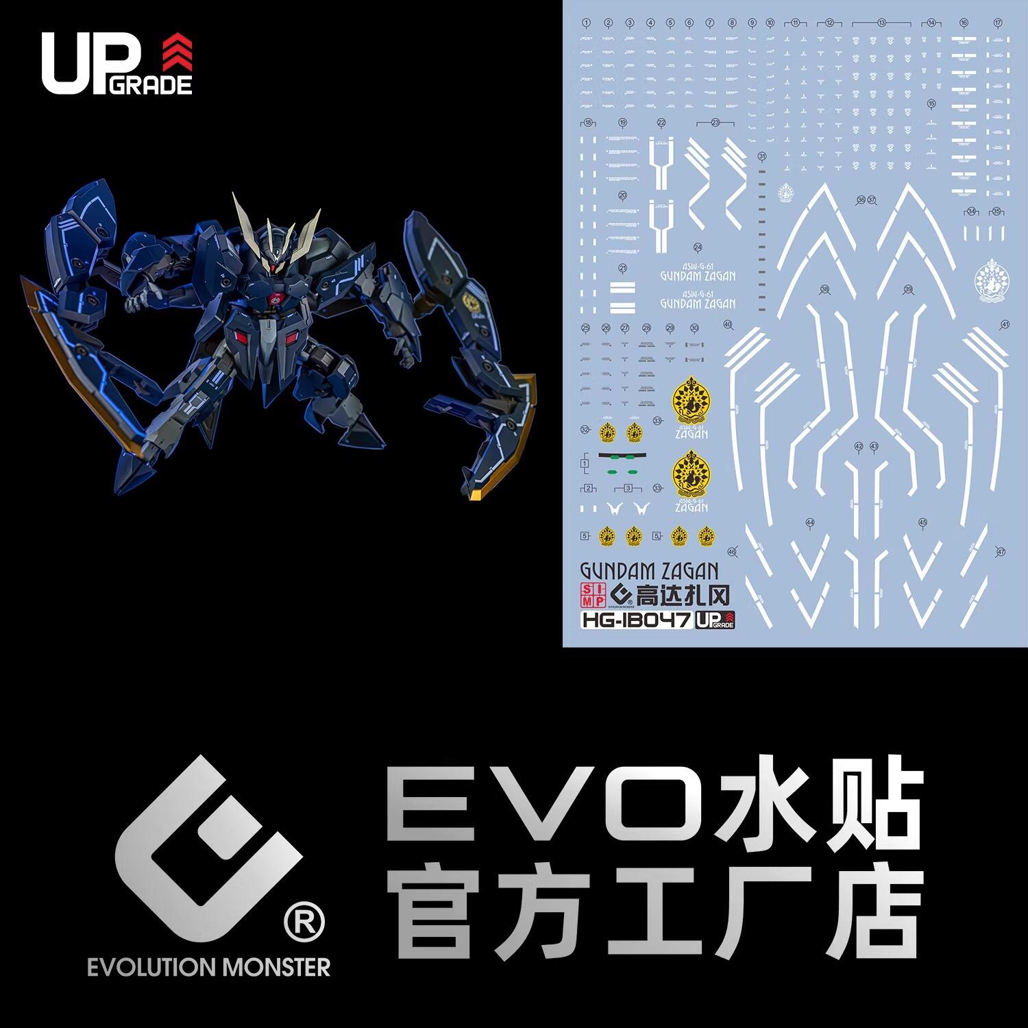 [EVO HG-IBO47] Water Decal for HG 1/144 Gundam Zagan (Fluorescent)