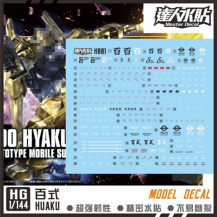 [Master H001] Water Decal for HG 1/144 Hyaku Shiki