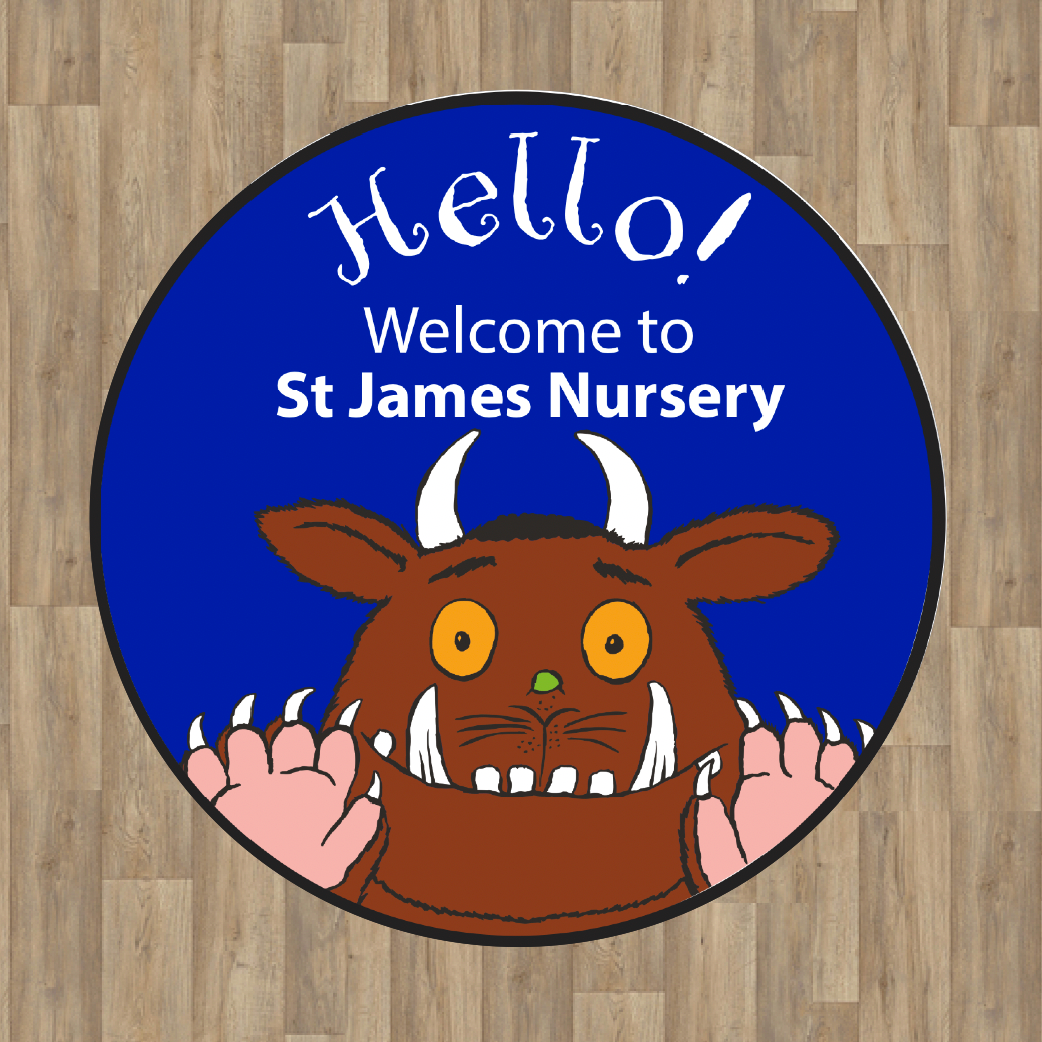 Official Gruffalo Entrance Mats - ‘Hello’ Circular Gruffalo mat