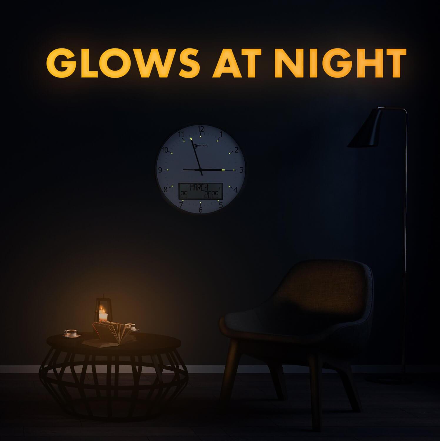 VISO 60 Day-Date Calendar Clock with Radio Controlled Time Yellow