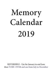 Memory Calendar 2019 | Calendar for Dementia