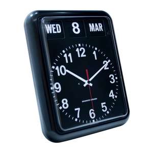 Automatic Calendar Clock - Black