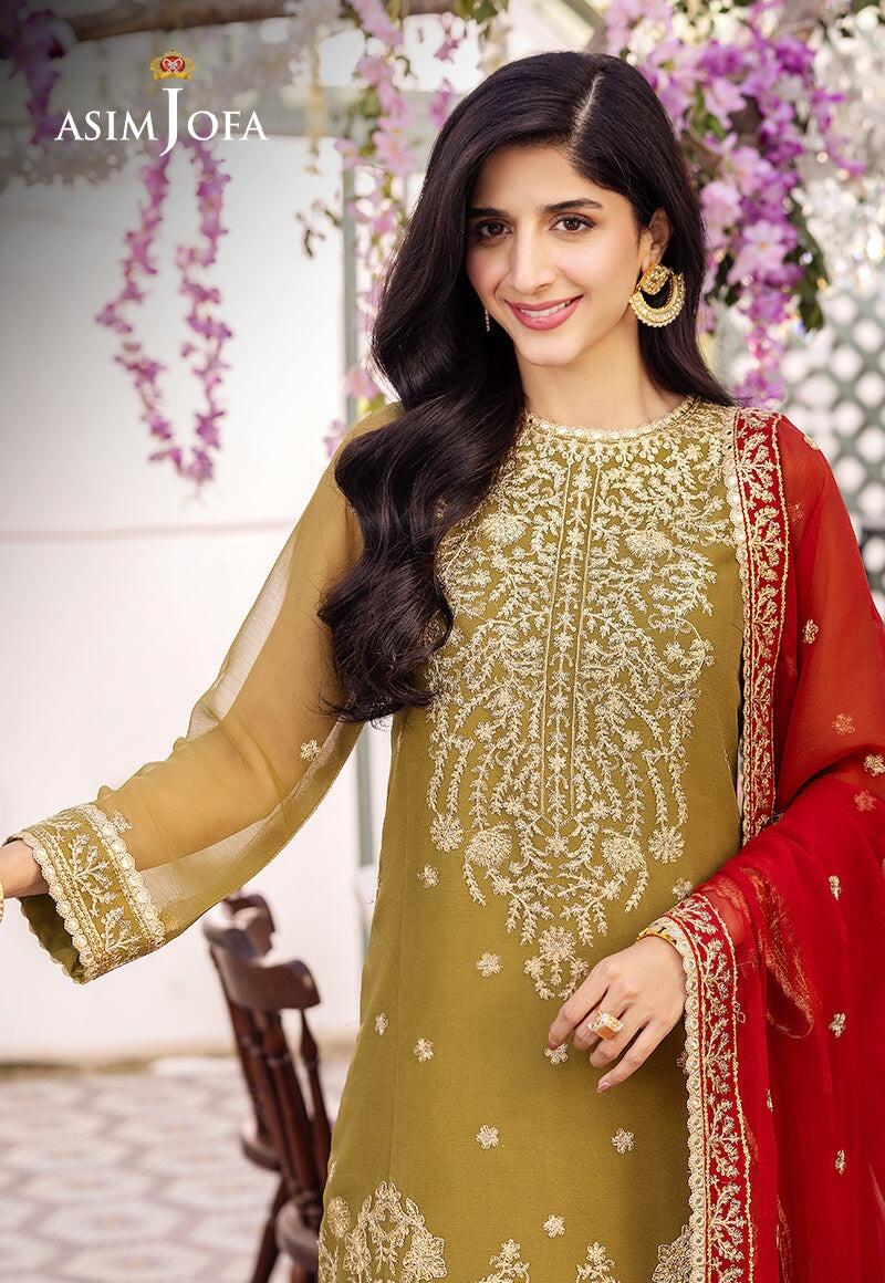 AJCF-26 Dhanak Rang By Asim Jofa Embroidered Suit Festive Collection