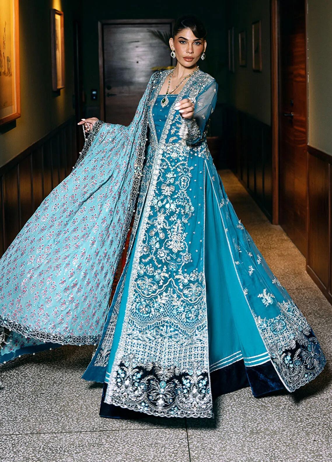 SRF-D-06 Alora Saira Rizwan Embroidered Organza Gown Party Outfit