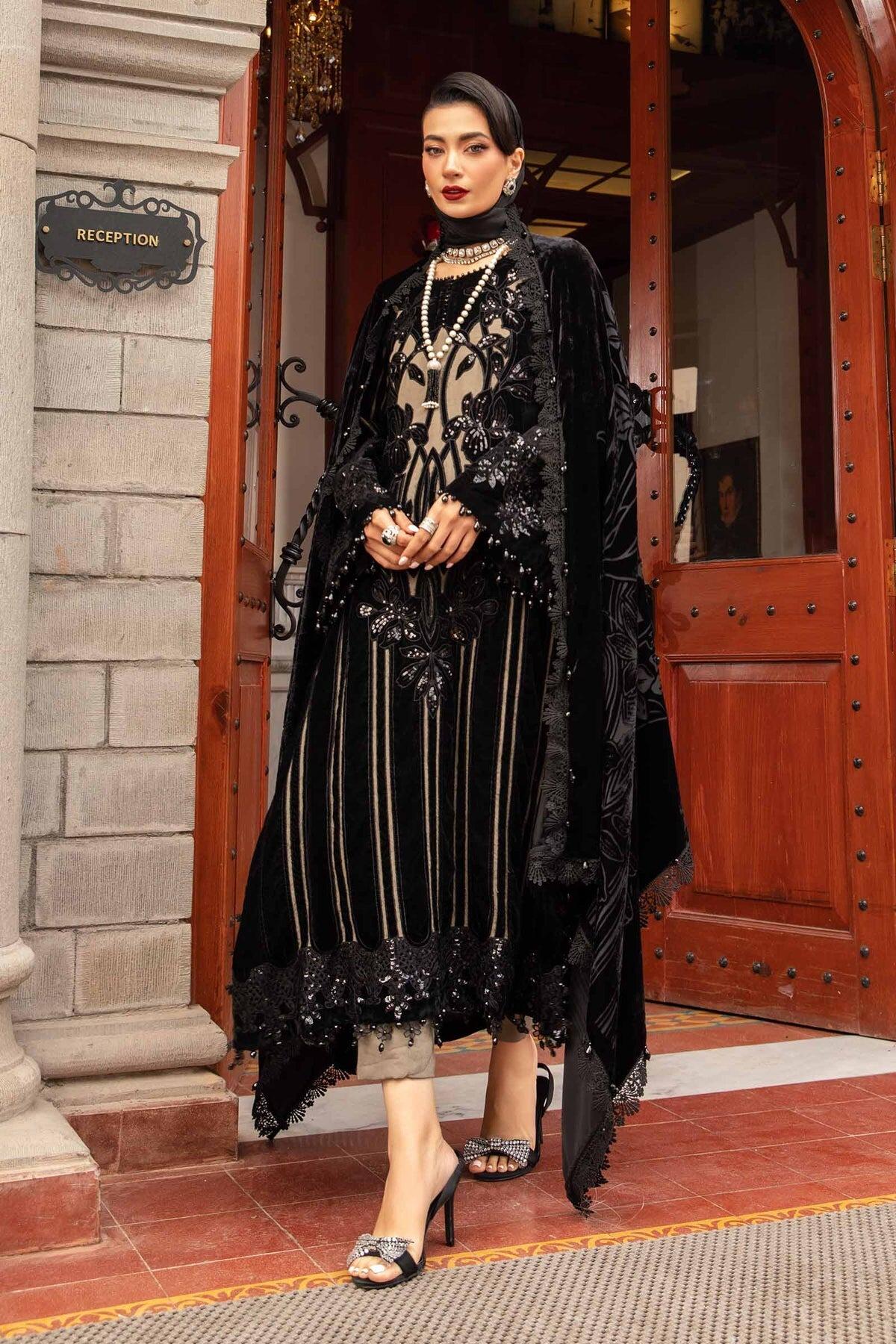 DL-1205 Maria B Embroidered Velvet Suit Maria B Luxe Formel Collection
