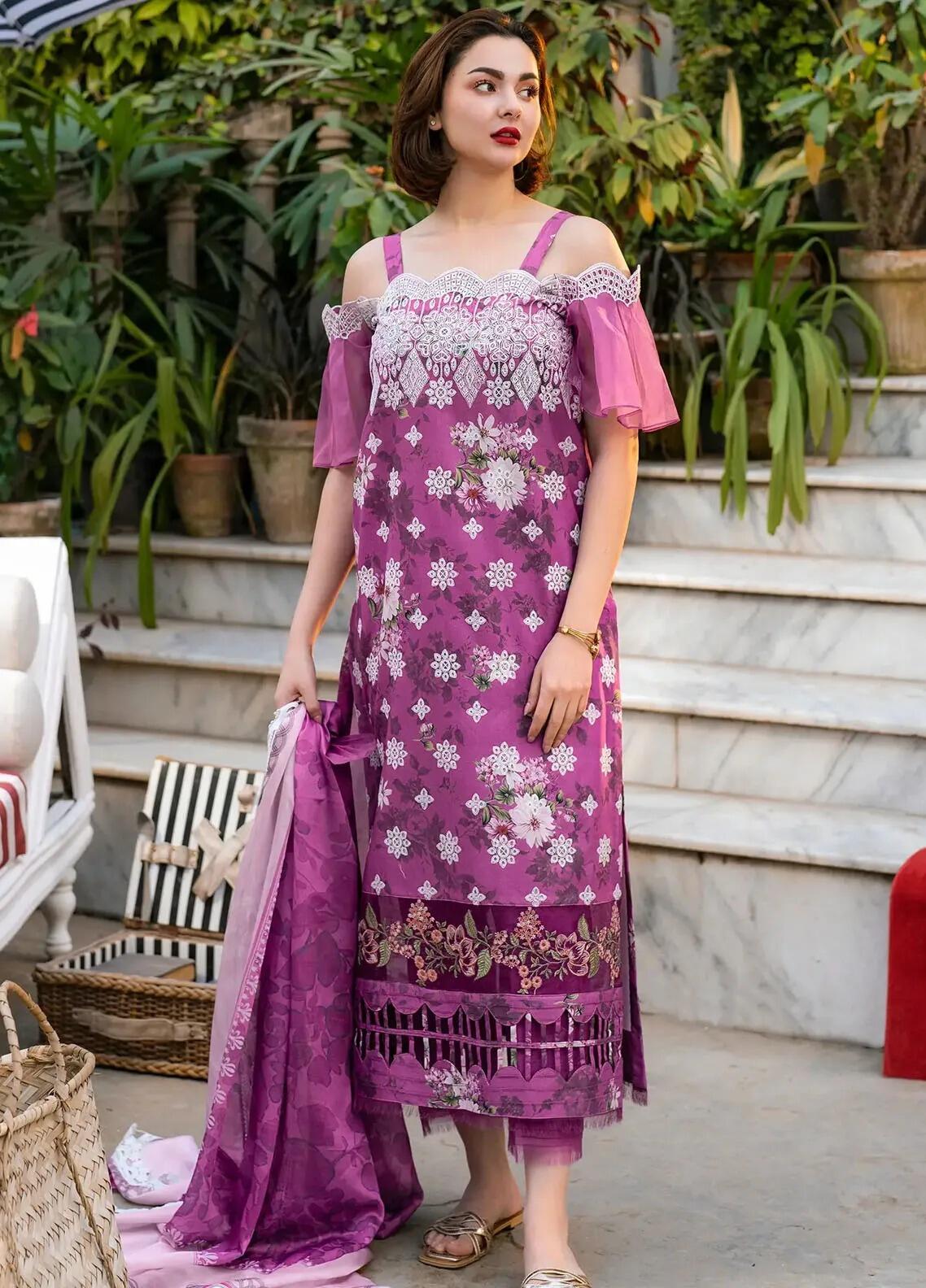 GKL-12 Aura Gulkari by Asifa and Nabeel Purple Chikankari Lawn Suit