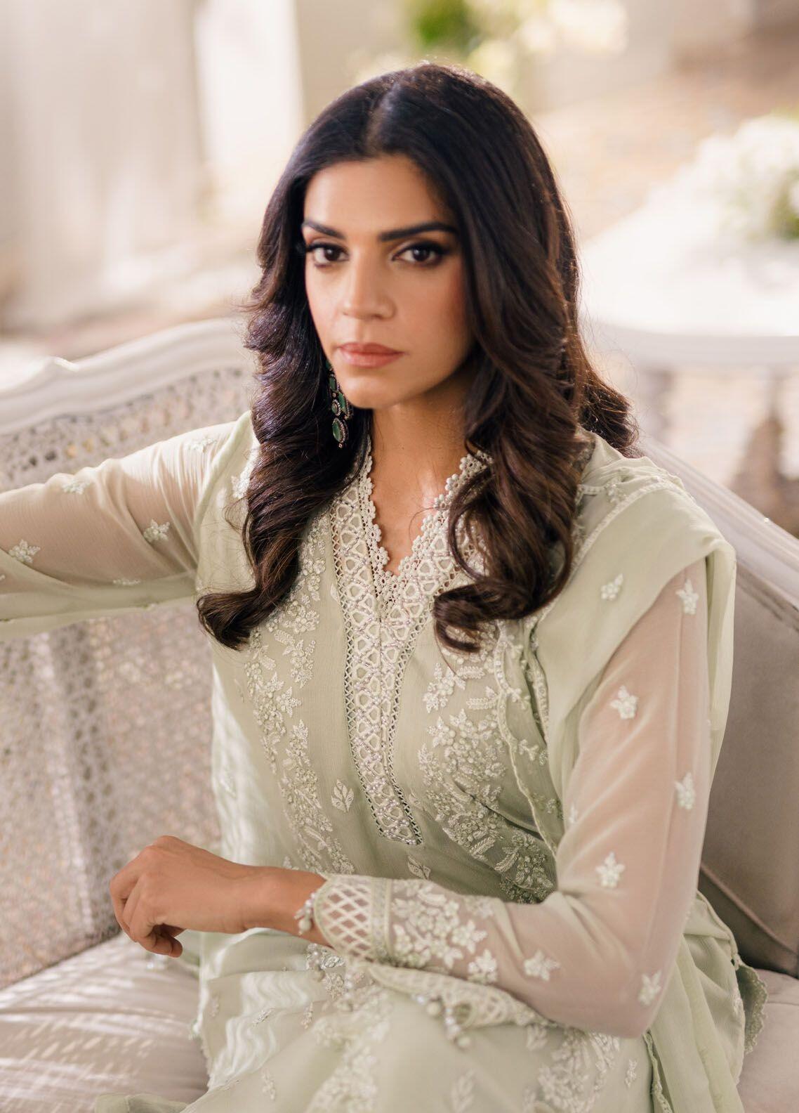 Enchanted Moss ES-051 Ensembles By Azure Embroidered Chiffon Suits ...
