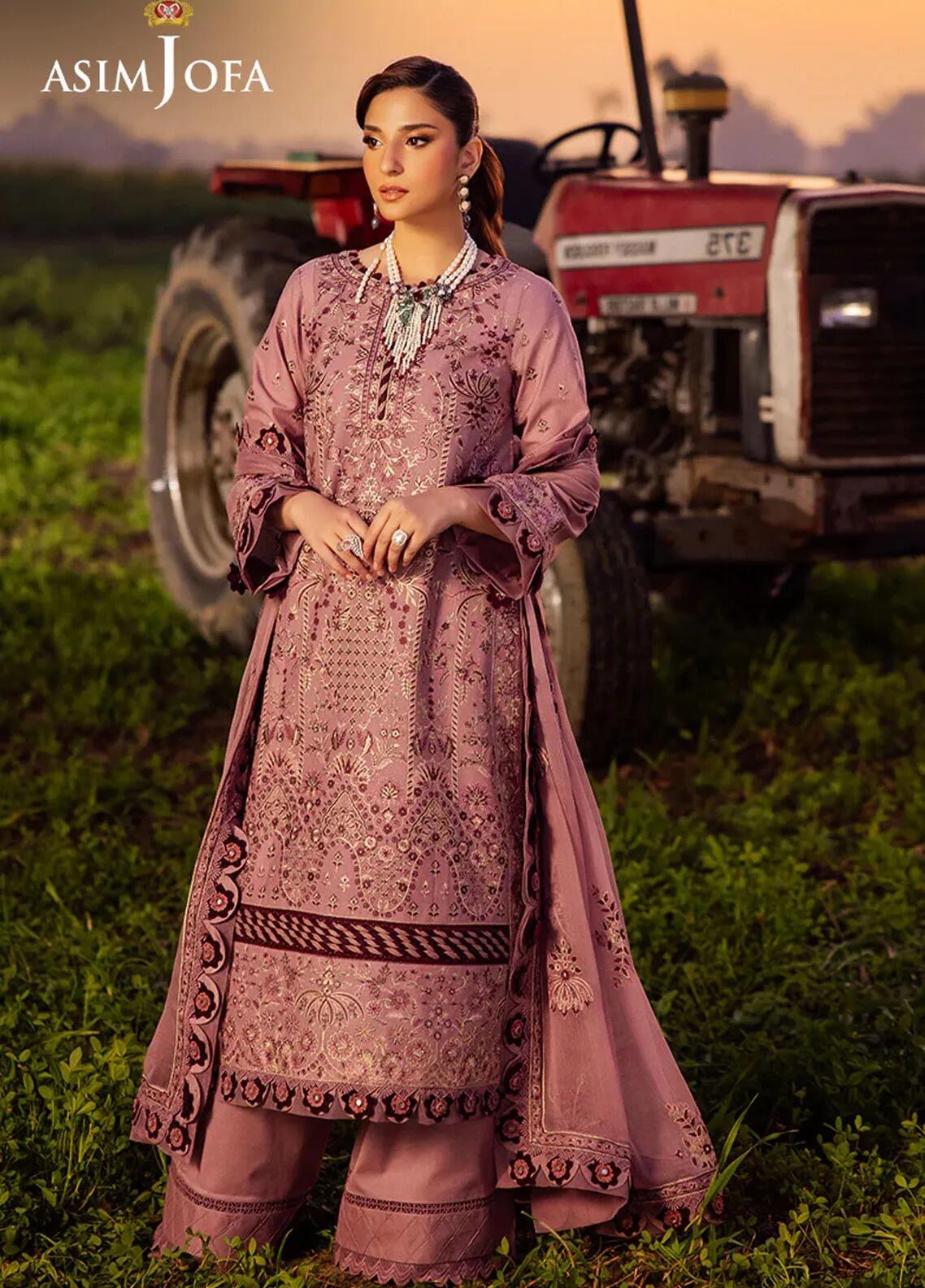 AJELL-02 Asim Jofa Embroidered Lawn Suits Summer Collection