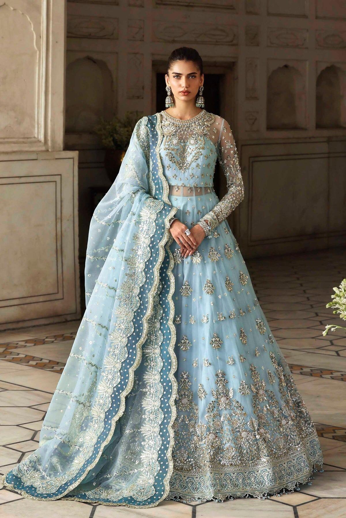 Akbar Aslam Rang Mehal Rumul Net Embroidered Gown Dress