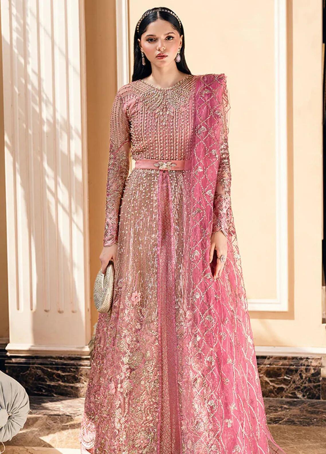 MWD-04 Bonafide Mushq Embroidered Pink Net Suit Formals Collection