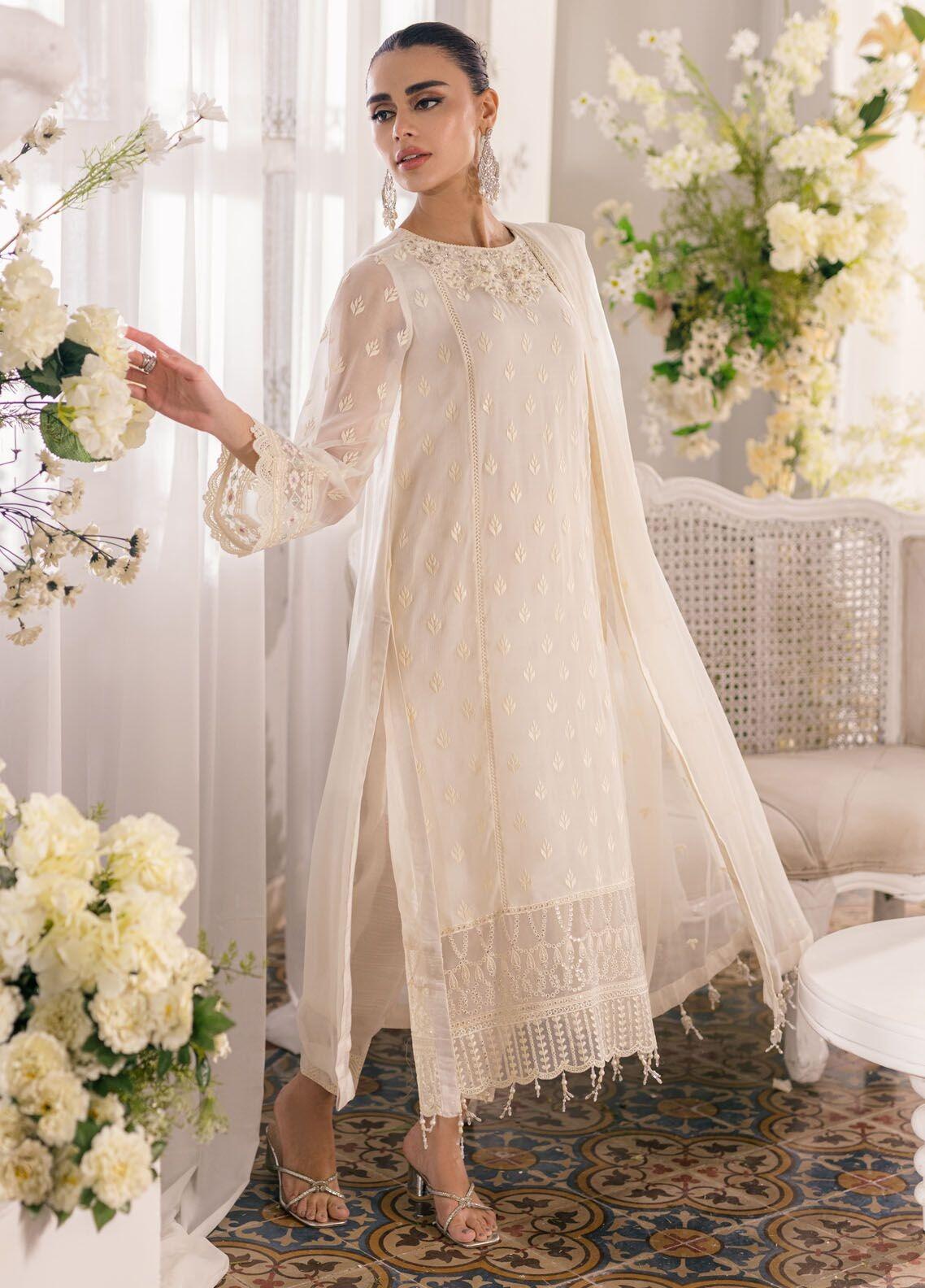 Angelic Frost Es-48 Ensembles By Azure Embroidered Chiffon Suits ...