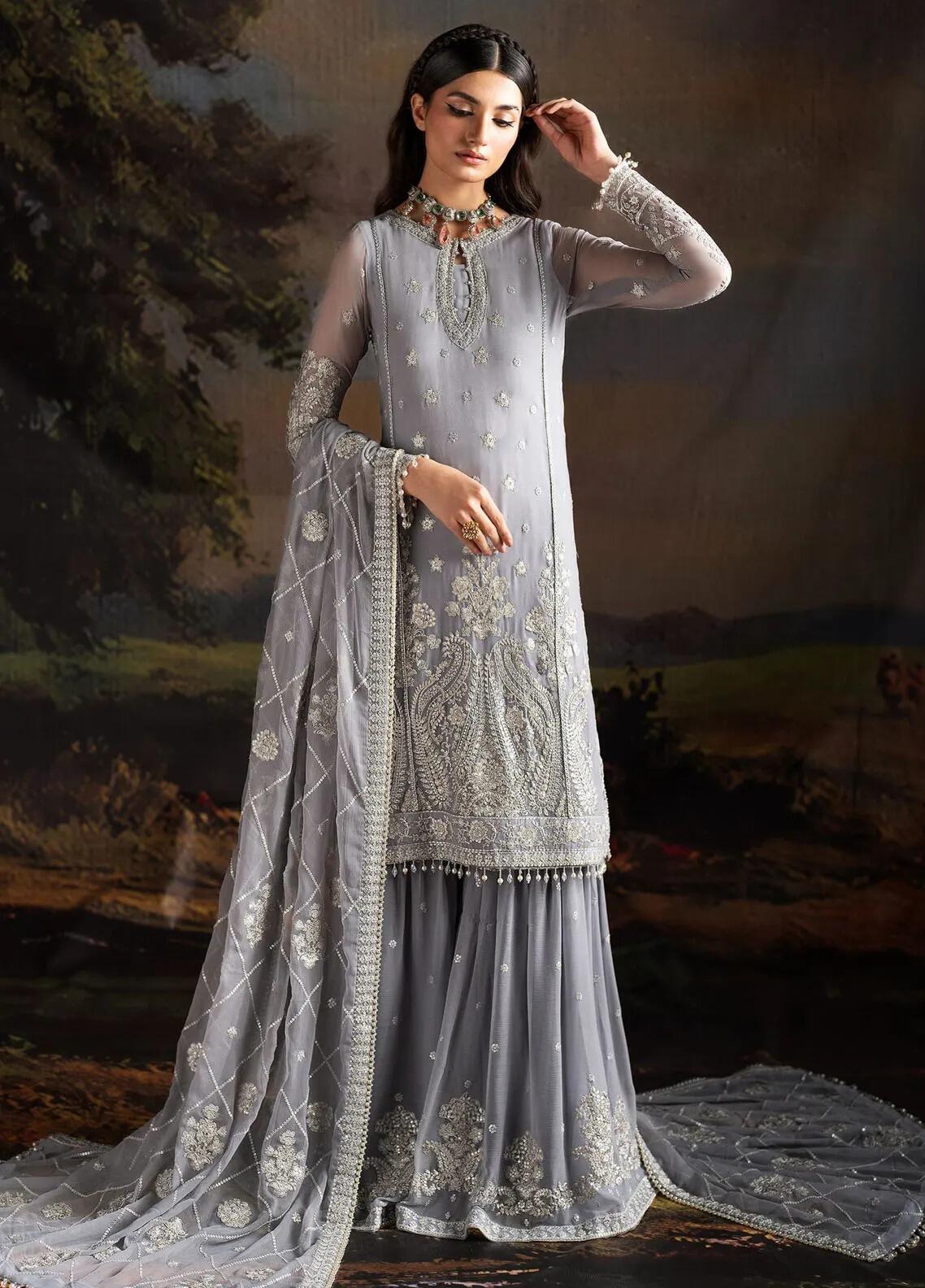 ZRW 03 Adeline Rouge By Zarif Embroidered Chiffon Suits Wedding Collection