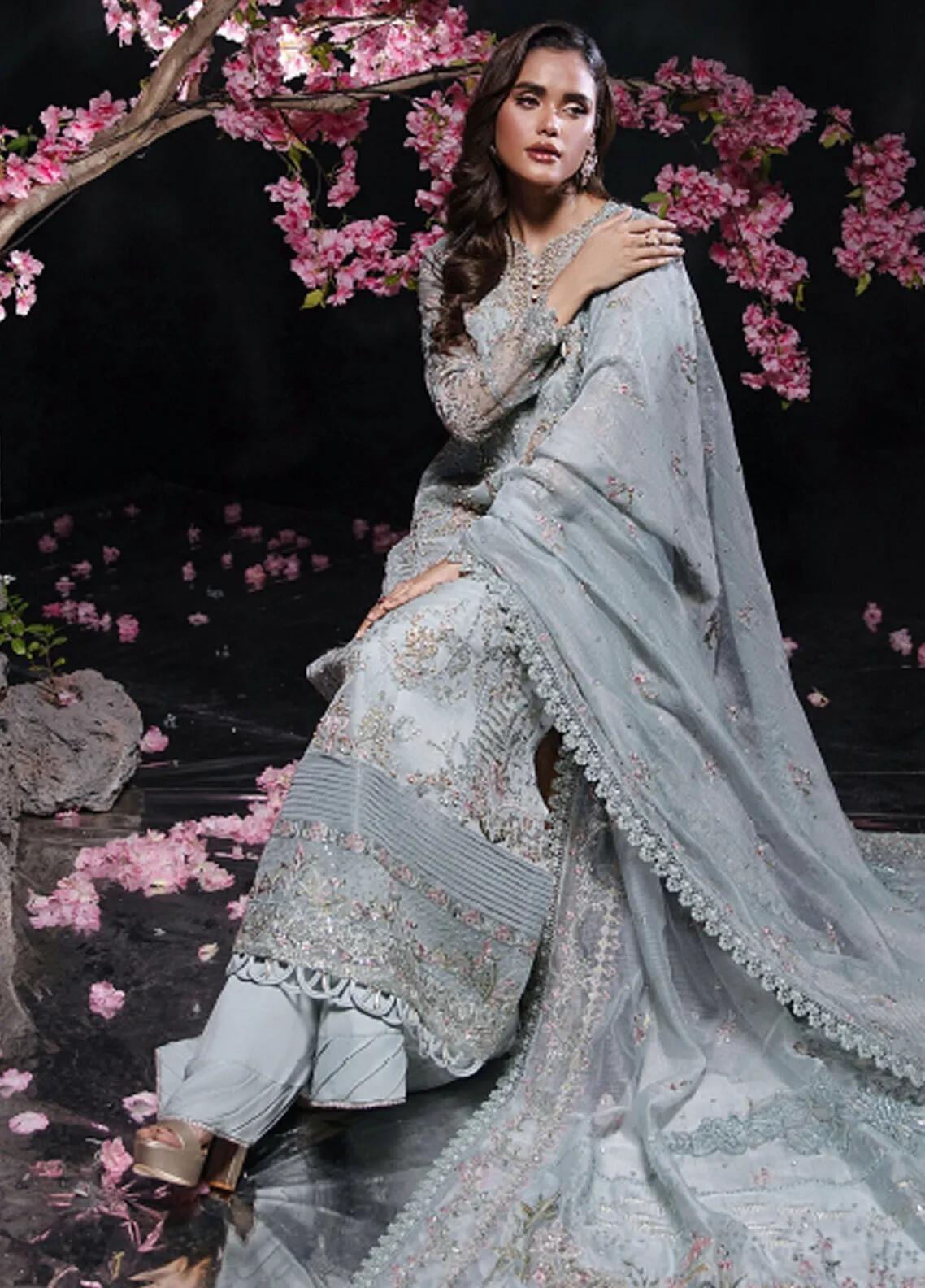 Mint Mist Florent Embroidered Net Suit Formal Collection