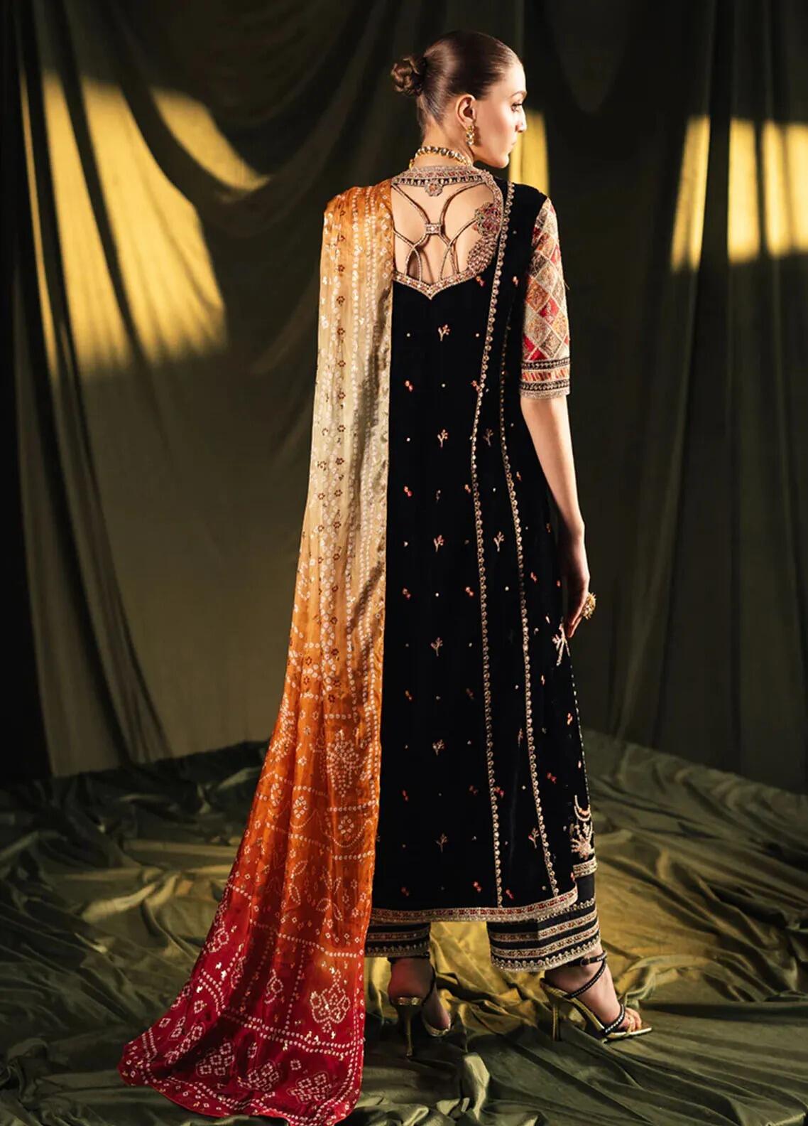 BK-06 Zola Qalamkar Embroidered Designer Velvet Party Outfit Luxury ...