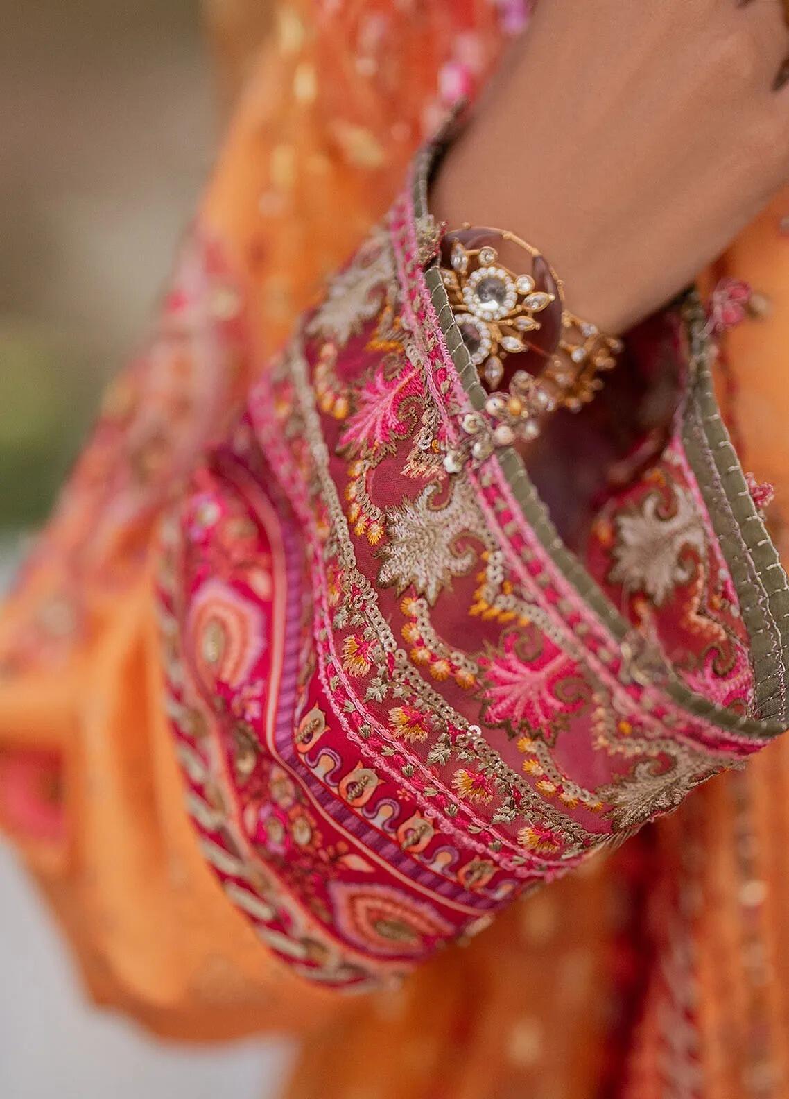 UA-05 Fiore Qalamkar Embroidered Silk Suits Luxury Collection