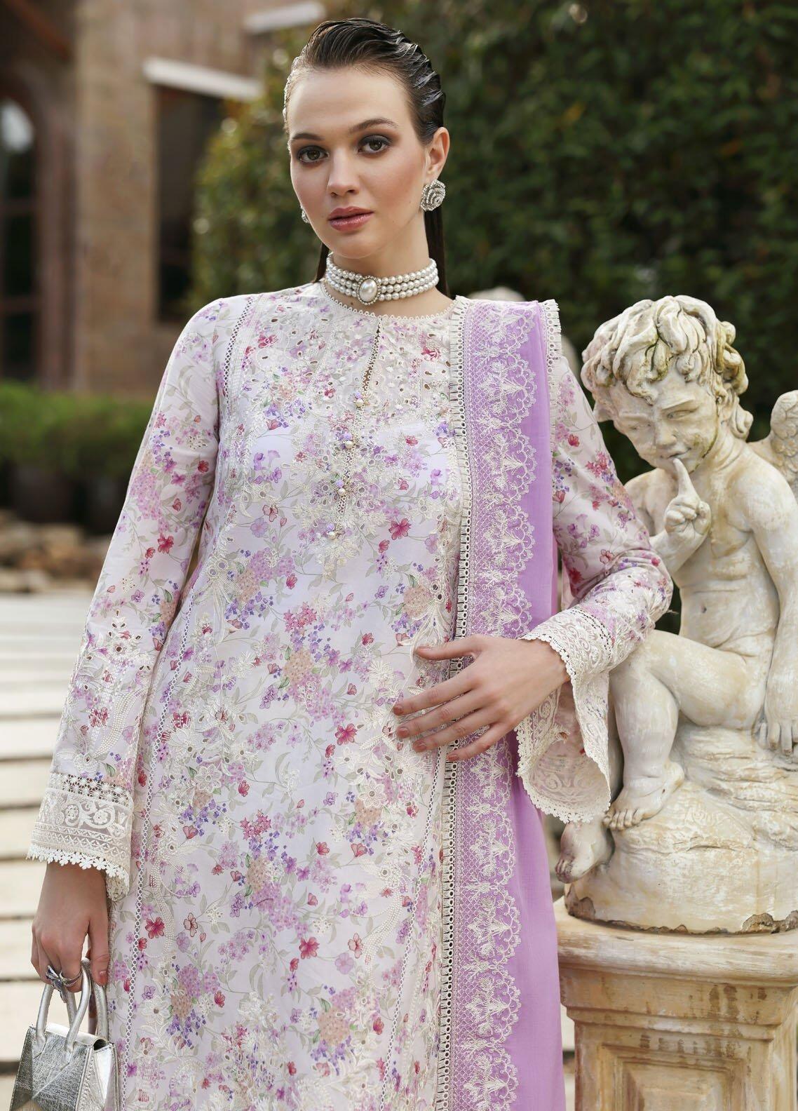 Raya Zaina by Kanwal Malik White Embroidered Lawn Summer Suits