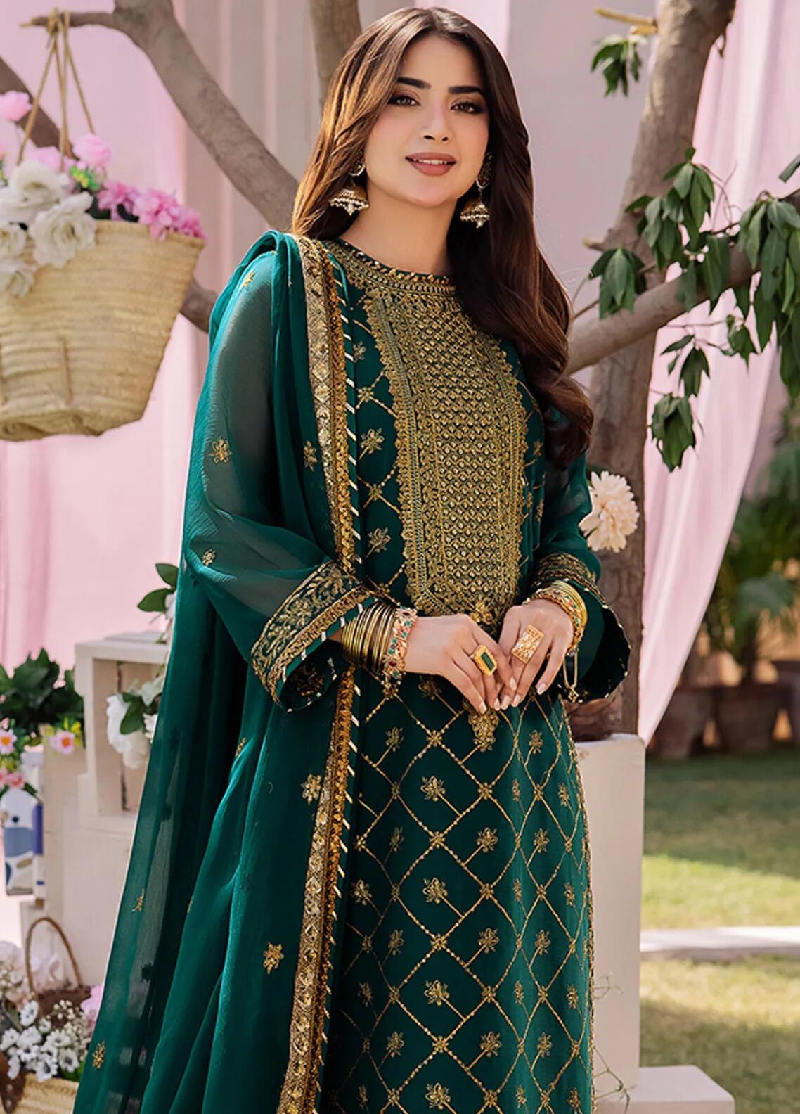 AJCF-03 Dhanak Rang By Asim Jofa Embroidered Chiffon Suit Festive Collection