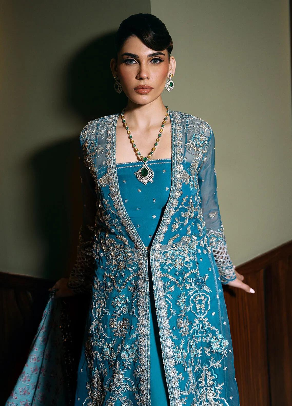SRF-D-06 Alora Saira Rizwan Embroidered Organza Gown Party Outfit