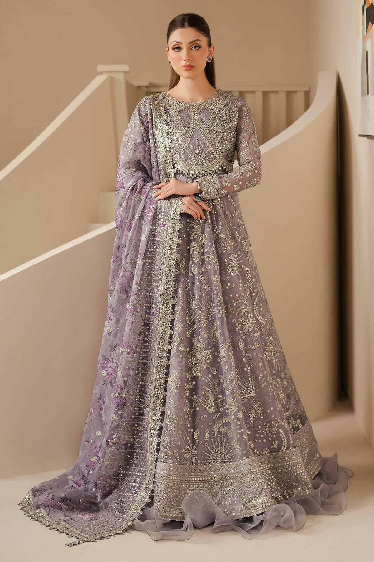 WF'25-05 - Jazmin Embroidered Grey Silver Chiffon Lehenga Blouse ...