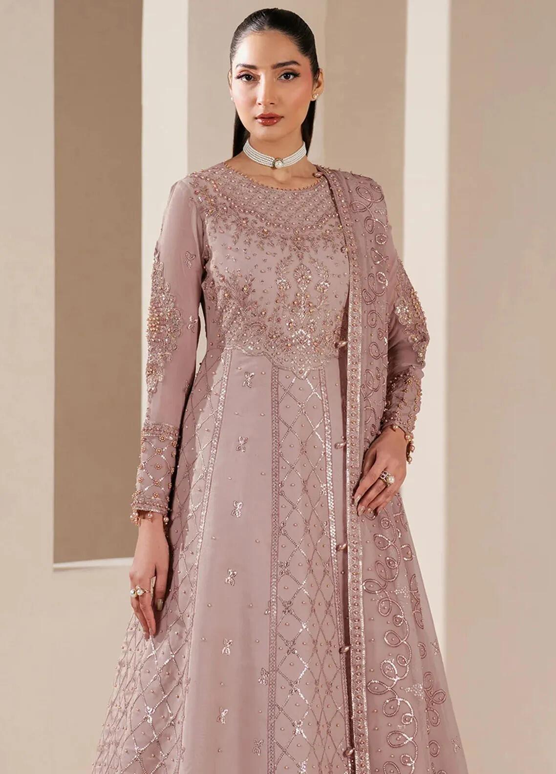 D-4031 Saffron Reena by Alizeh Fashion Soft Pink Embroidered Chiffon Suits