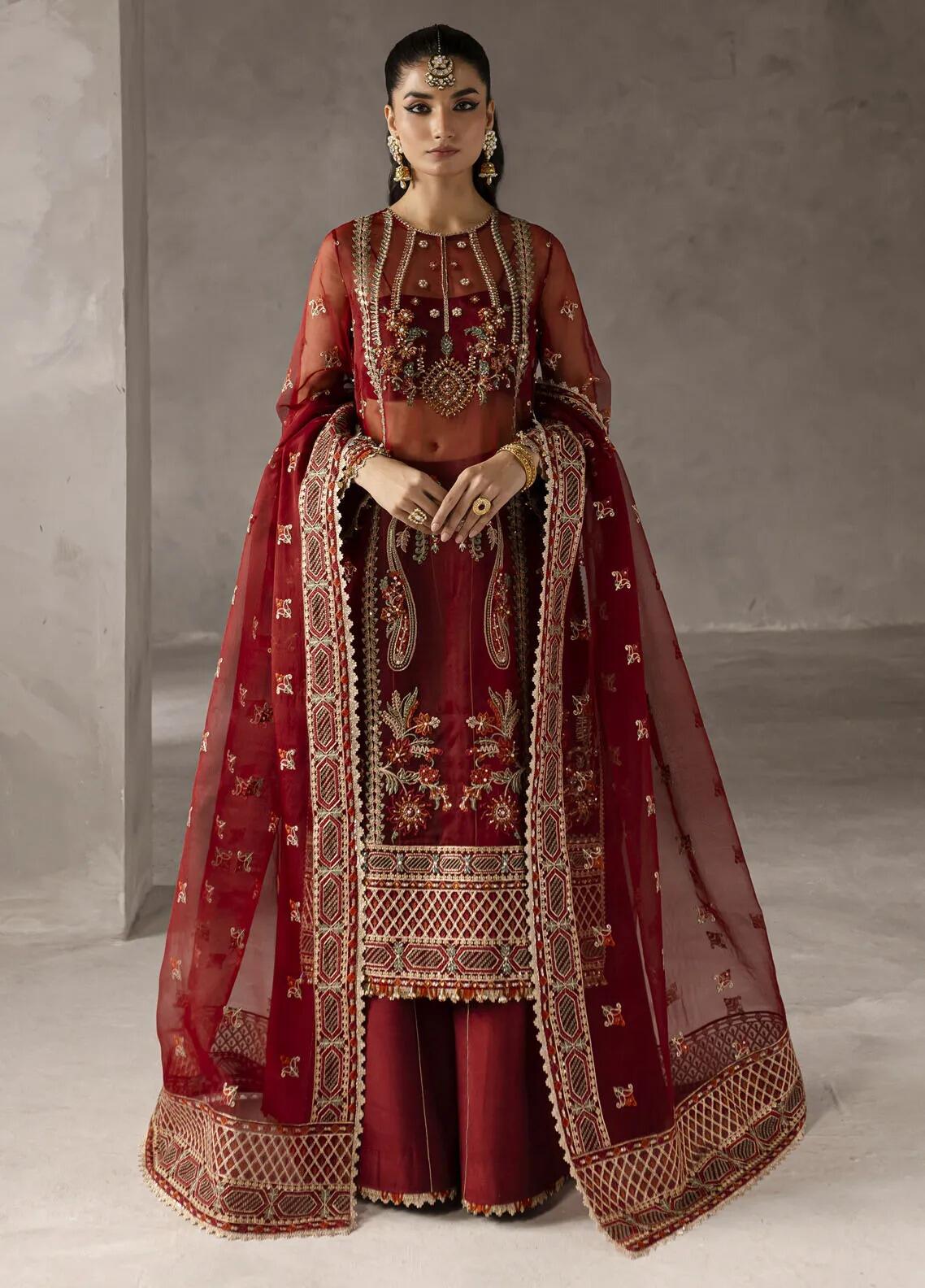 Pivoine Écarlate – Elysee by Imran Ramzan Embroidered Organza Suits