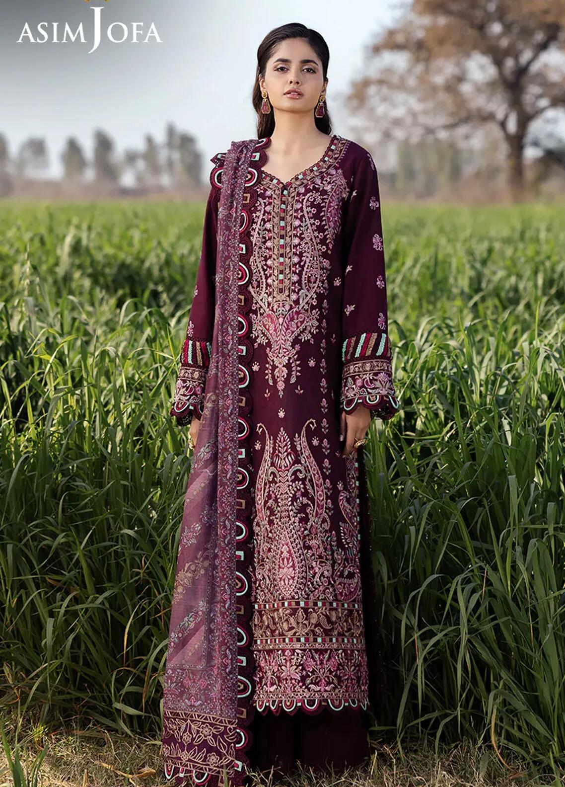 AJELL-12 Asim Jofa Embroidered Lawn Suits Summer Collection