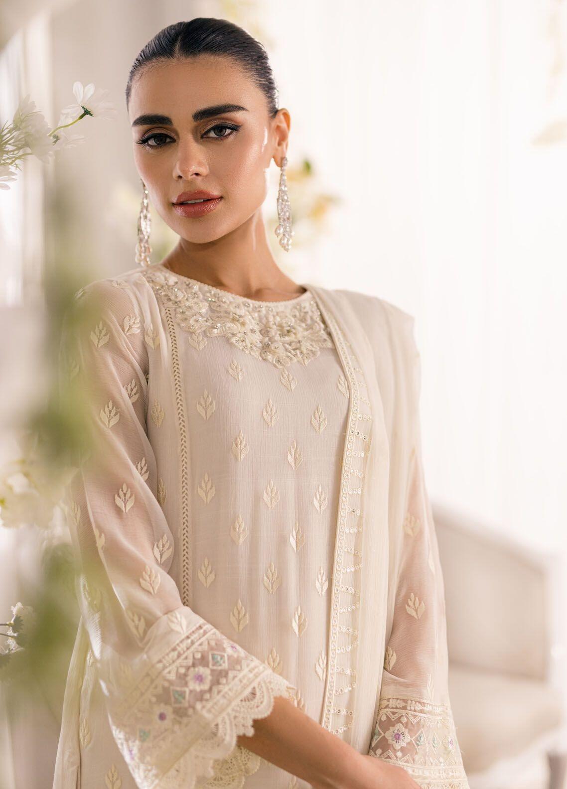 Angelic Frost Es-48 Ensembles By Azure Embroidered Chiffon Suits ...