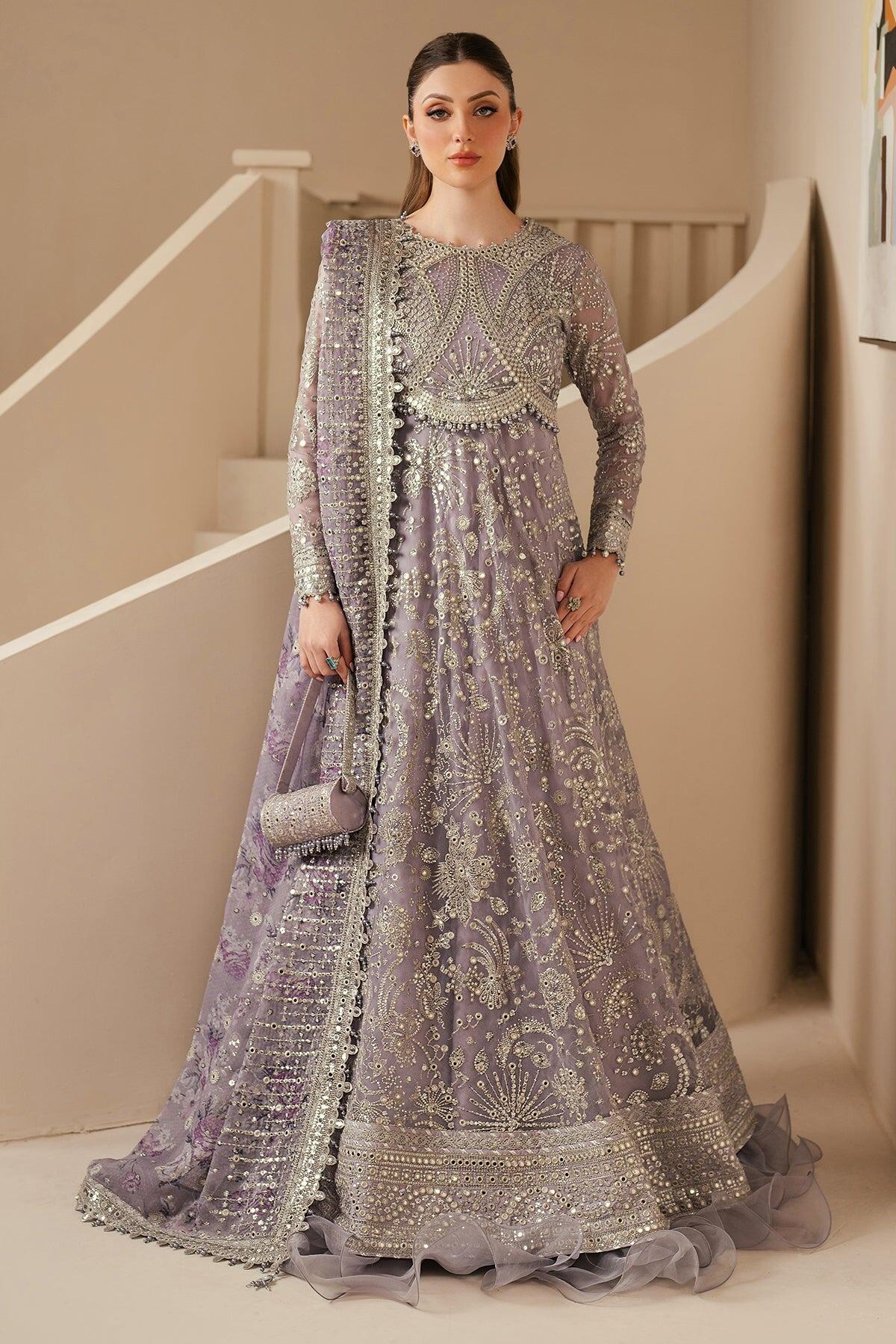 WF'25-05 - Jazmin Embroidered Grey Silver Chiffon Lehenga Blouse ...