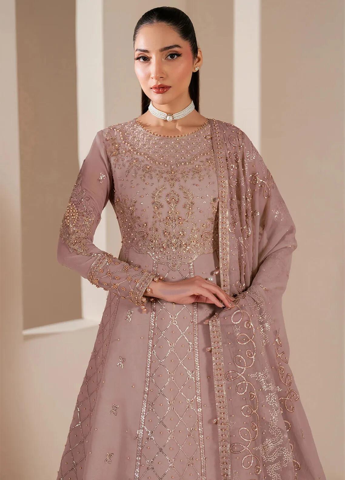 D-4031 Saffron Reena by Alizeh Fashion Soft Pink Embroidered Chiffon Suits