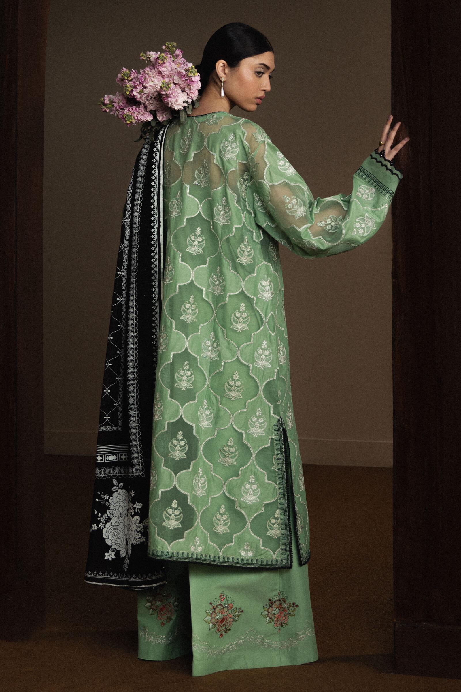 Satori by Zara Shahjahan D-6 Midoriya Embroidered Lawn 3 Piece Suit 2026