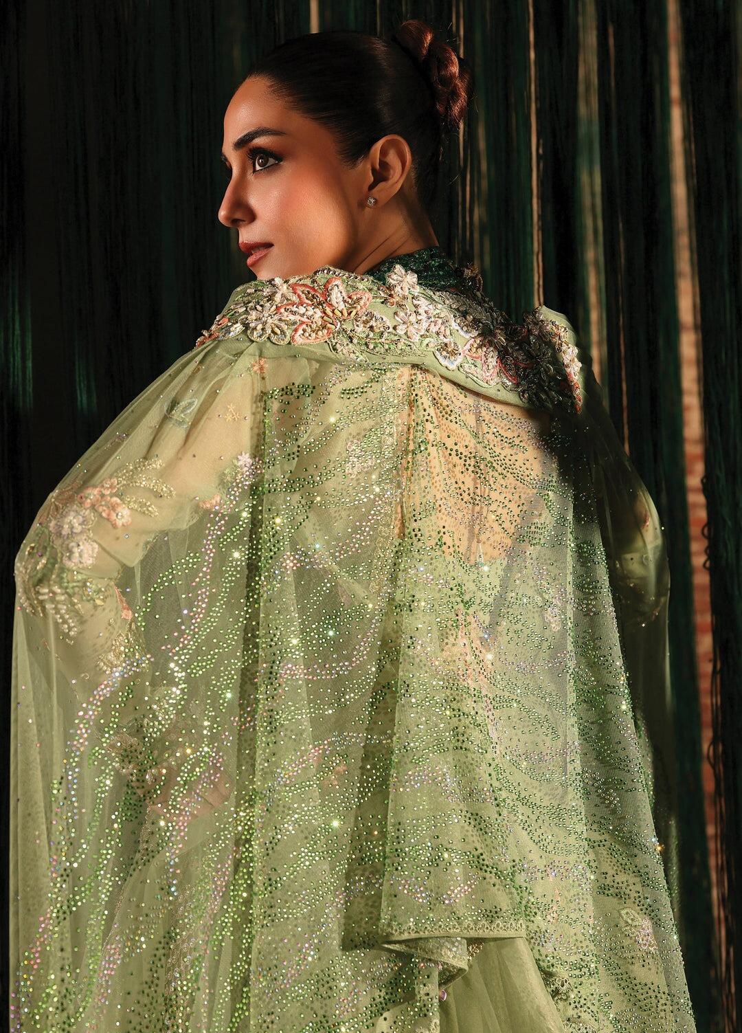 Crimson by Saira Shakira Matwali Mint Embroidered Net 3 Piece Wedding Suit