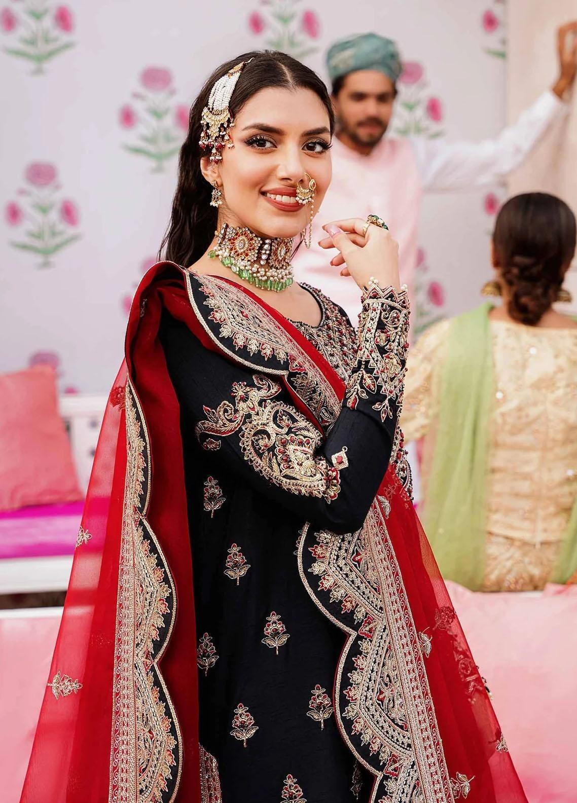 Nazmin Shadmani By Akbar Aslam Embroidered Raw Silk Dress Luxury Collection