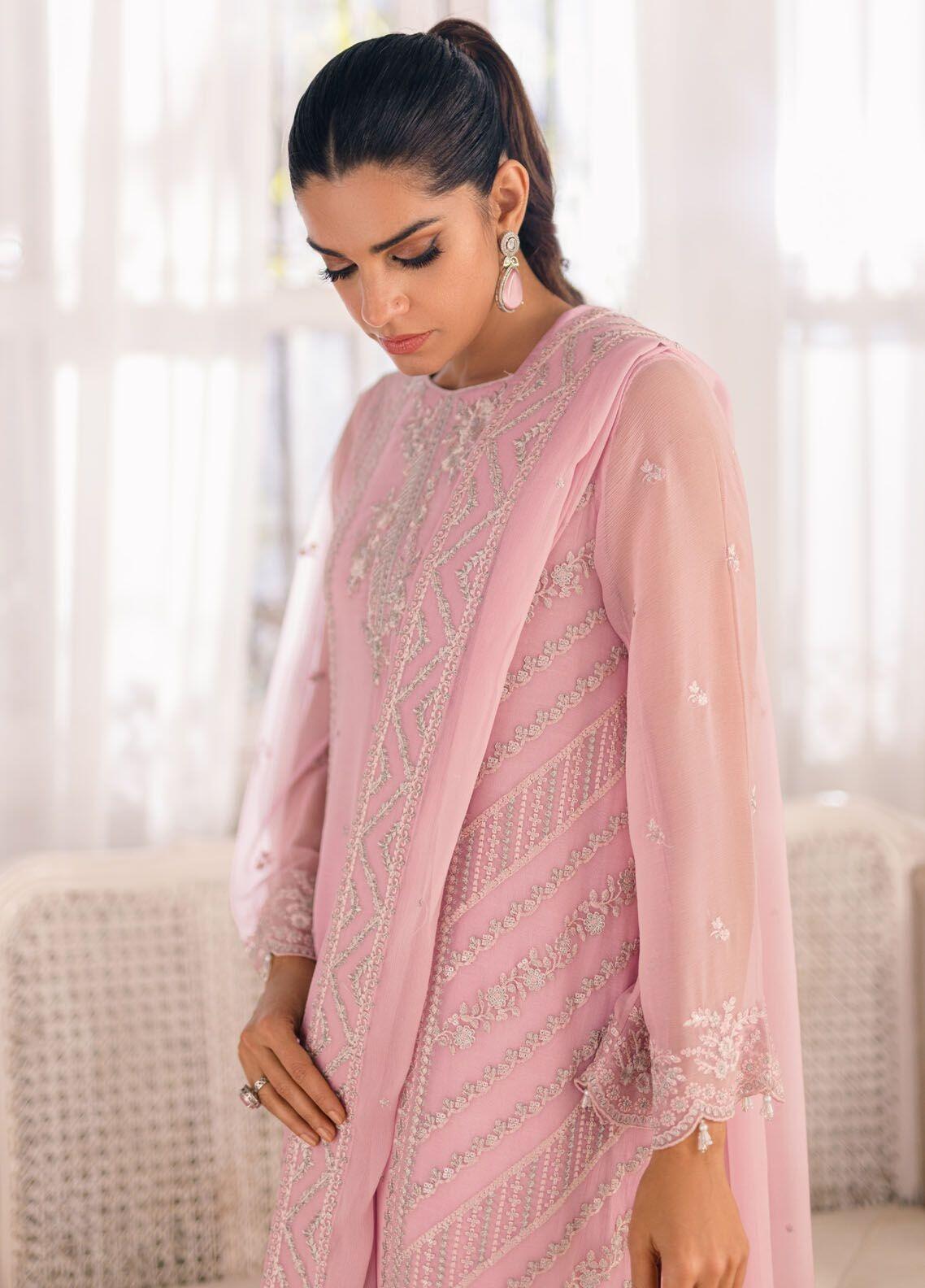 Tender Tulip ES-054 Ensembles By Azure Embroidered Chiffon Suits ...