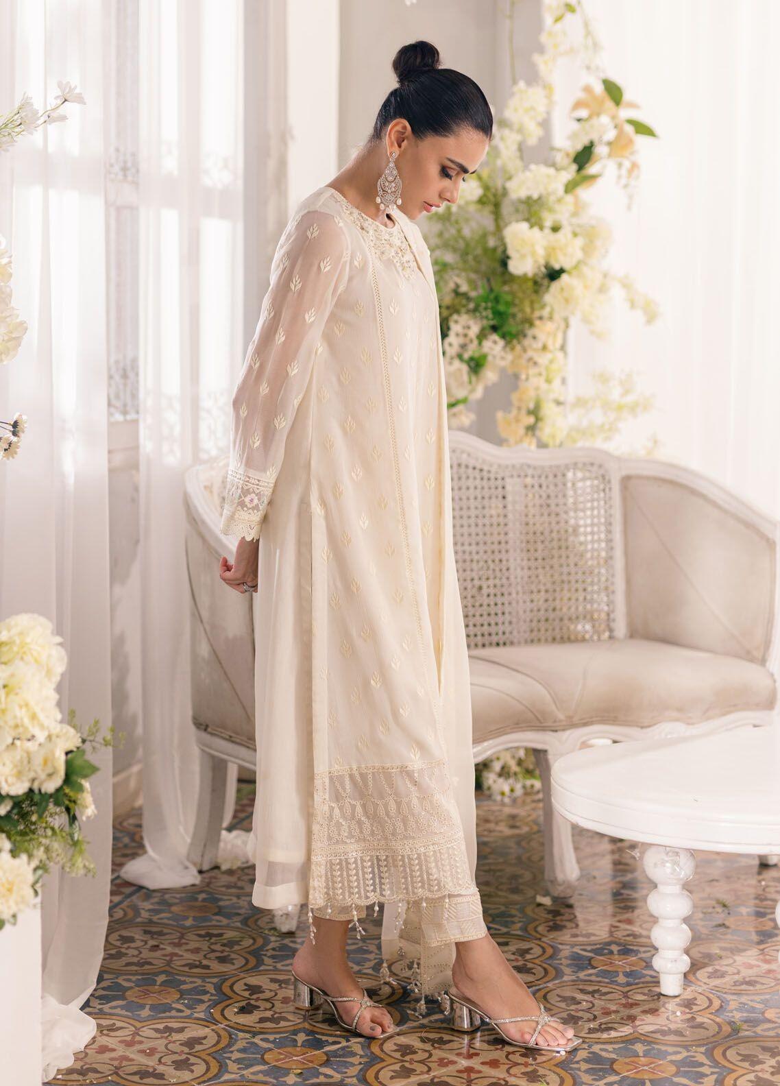 Angelic Frost Es-48 Ensembles By Azure Embroidered Chiffon Suits ...