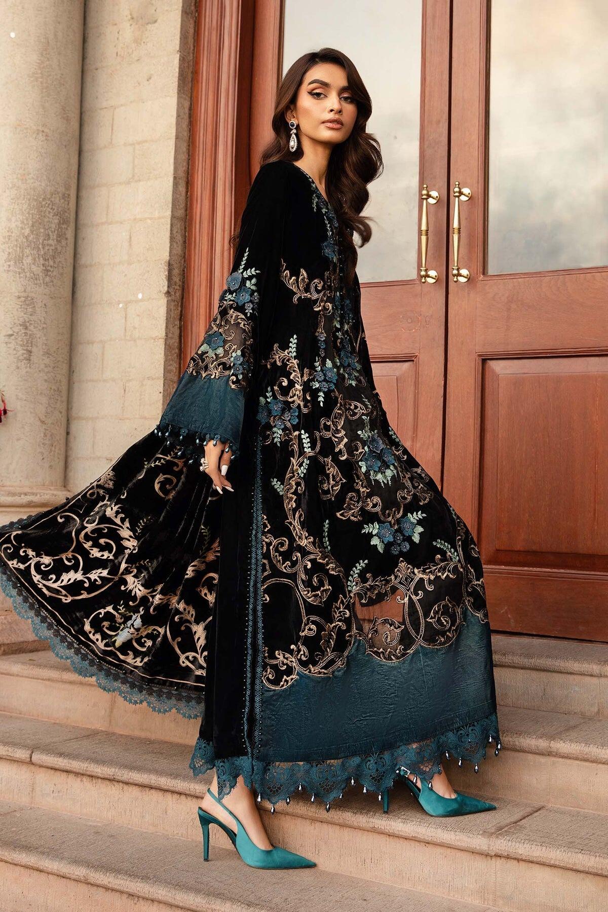 DL-1208 Maria B Embroidered Velvet Suit Maria B Luxe Formel Collection
