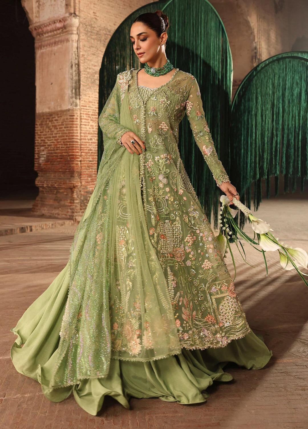 Crimson by Saira Shakira Matwali Mint Embroidered Net 3 Piece Wedding Suit