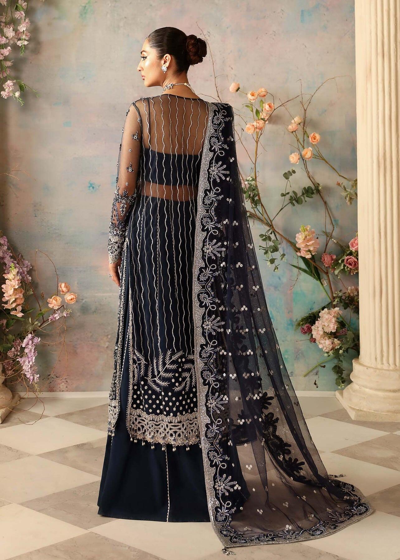 Azur Akbar Aslam Aleia Luxury Formel Embroidered Net Dress