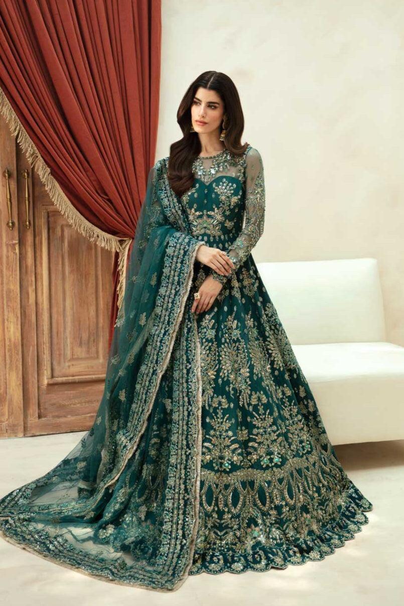 Luxor Akbar Aslam Luxury Formal Net Embroidered Gown Dress