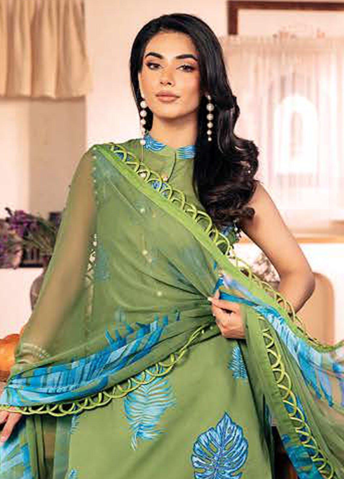MB-CUS25-906A M Basic by Maria B Embroidered Green Lawn Suits