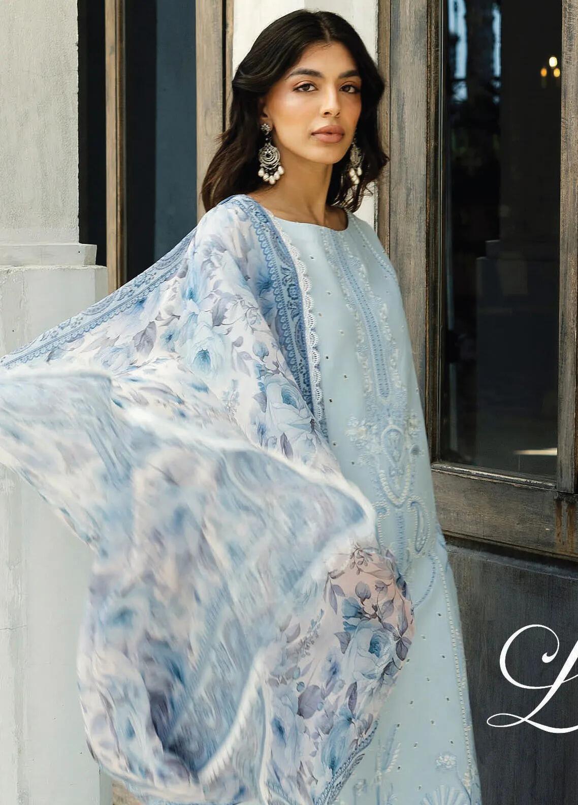 Liyah - 7B Zainab Chottani Light Blue Embroidered Chikankari Suits ...