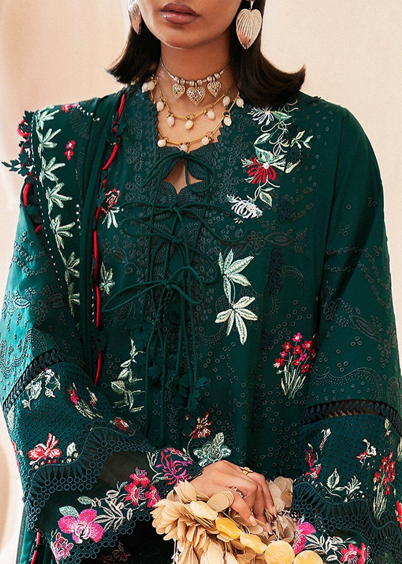 Lea Suffuse by Sana Yasir Teal Green Embroidered Lawn Summer Collection