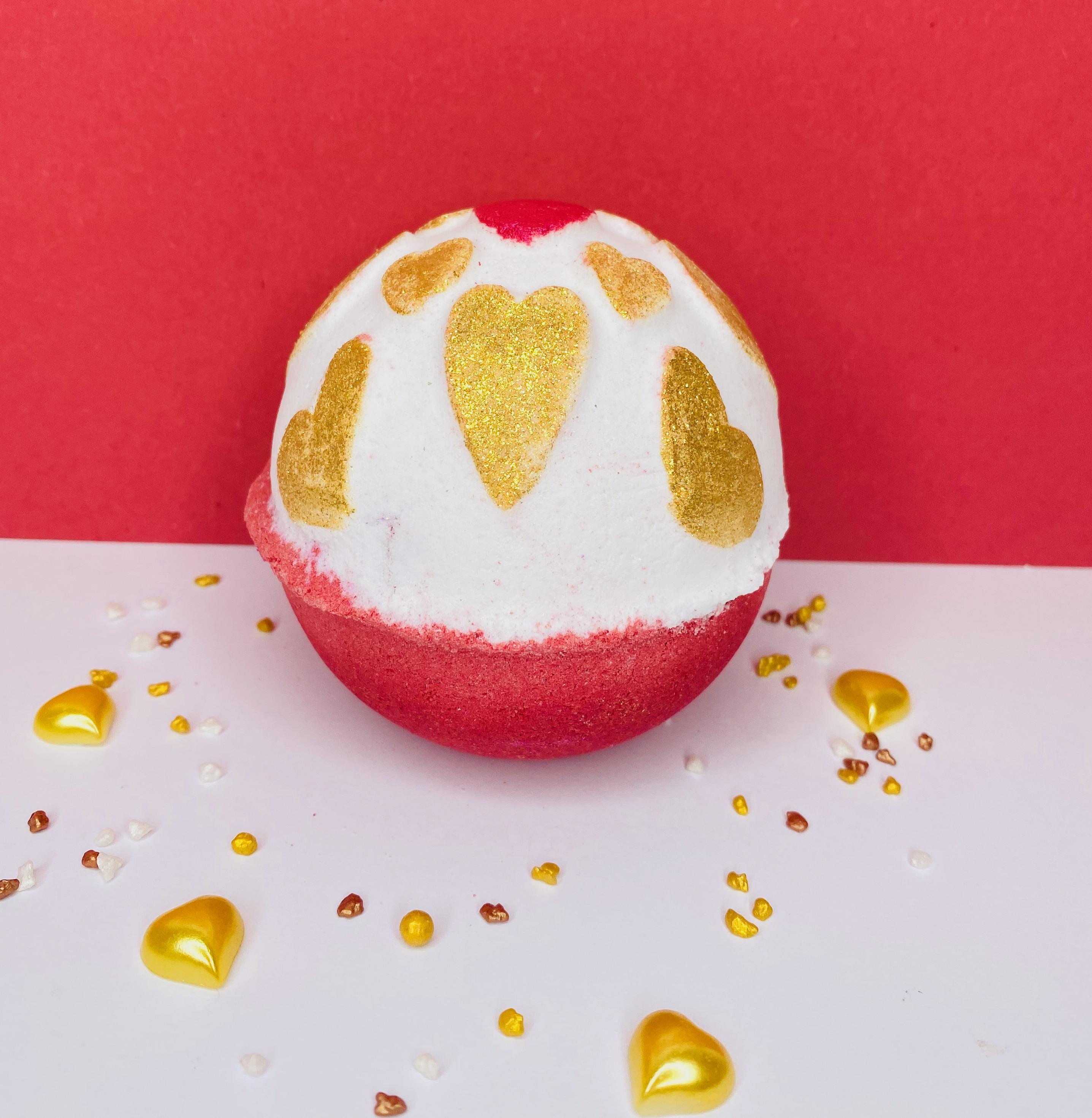 Handmade Rainbow Heart Bath Bomb by Heavenly Bubbles