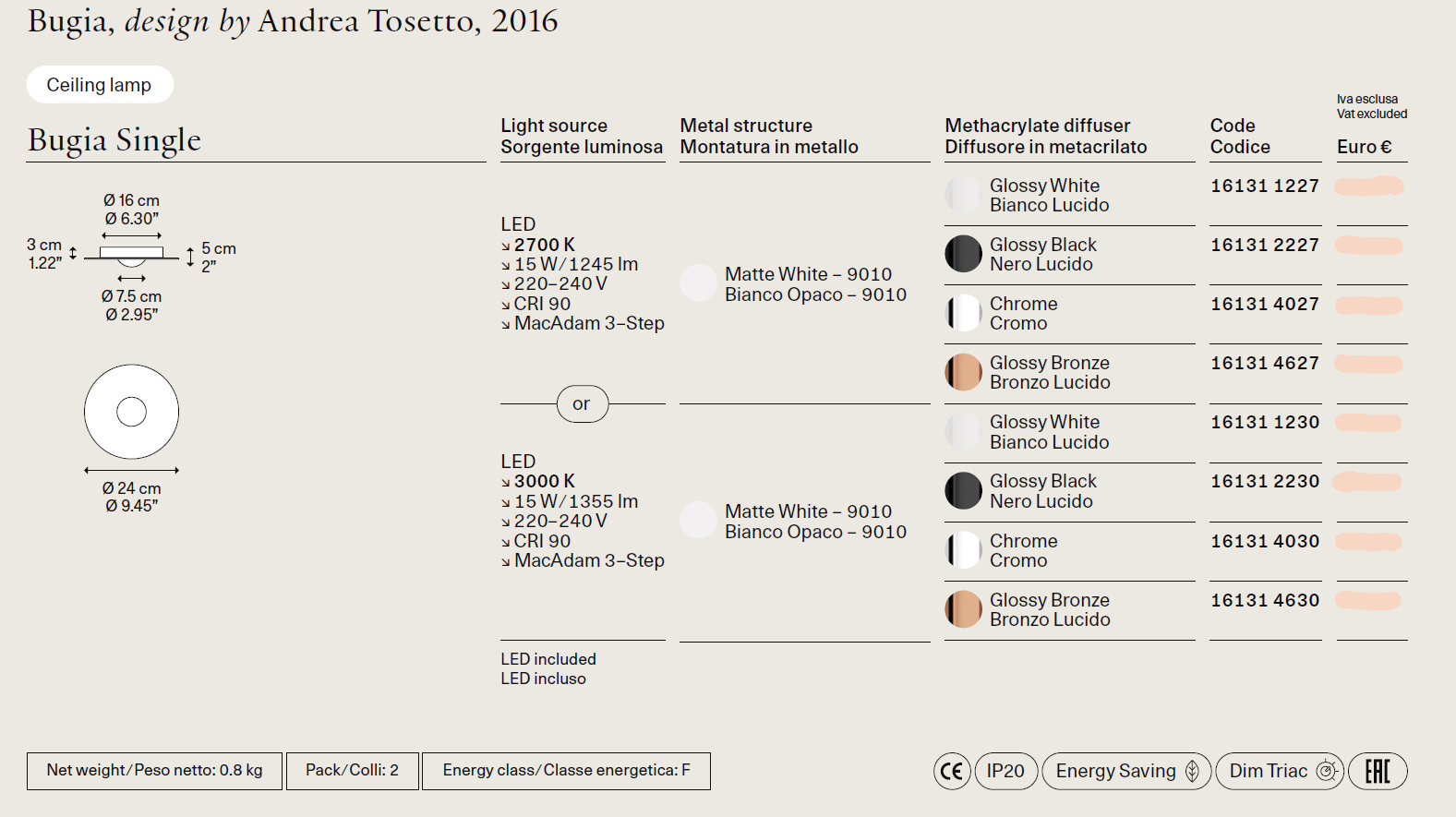 TRADE SUPPLY - Bugia Lights by LODES