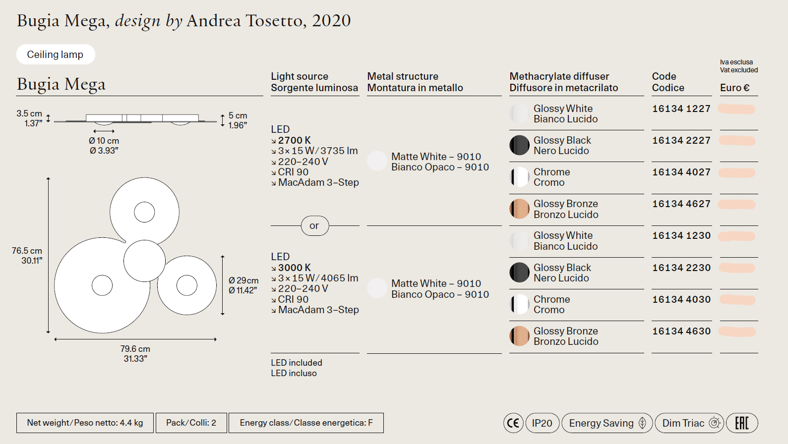 TRADE SUPPLY - Bugia Lights by LODES