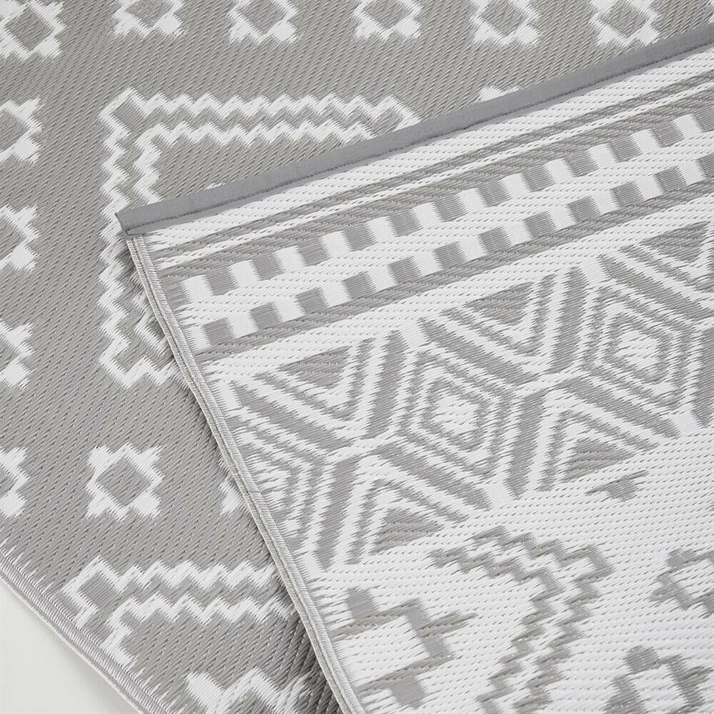 Reversible Outdoor Living Rug - Grey and White 150cm x 240cm - Large