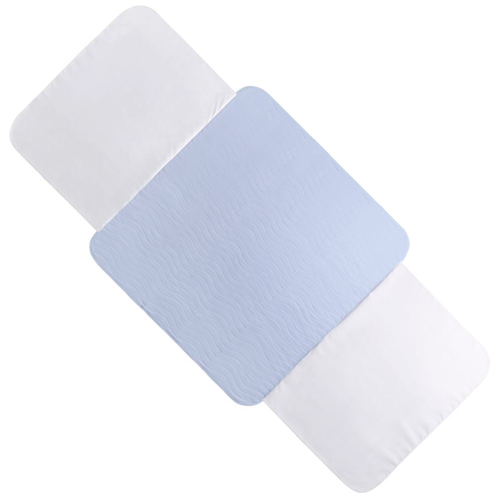 Sonoma Blue Washable Bed Pad with Tucks