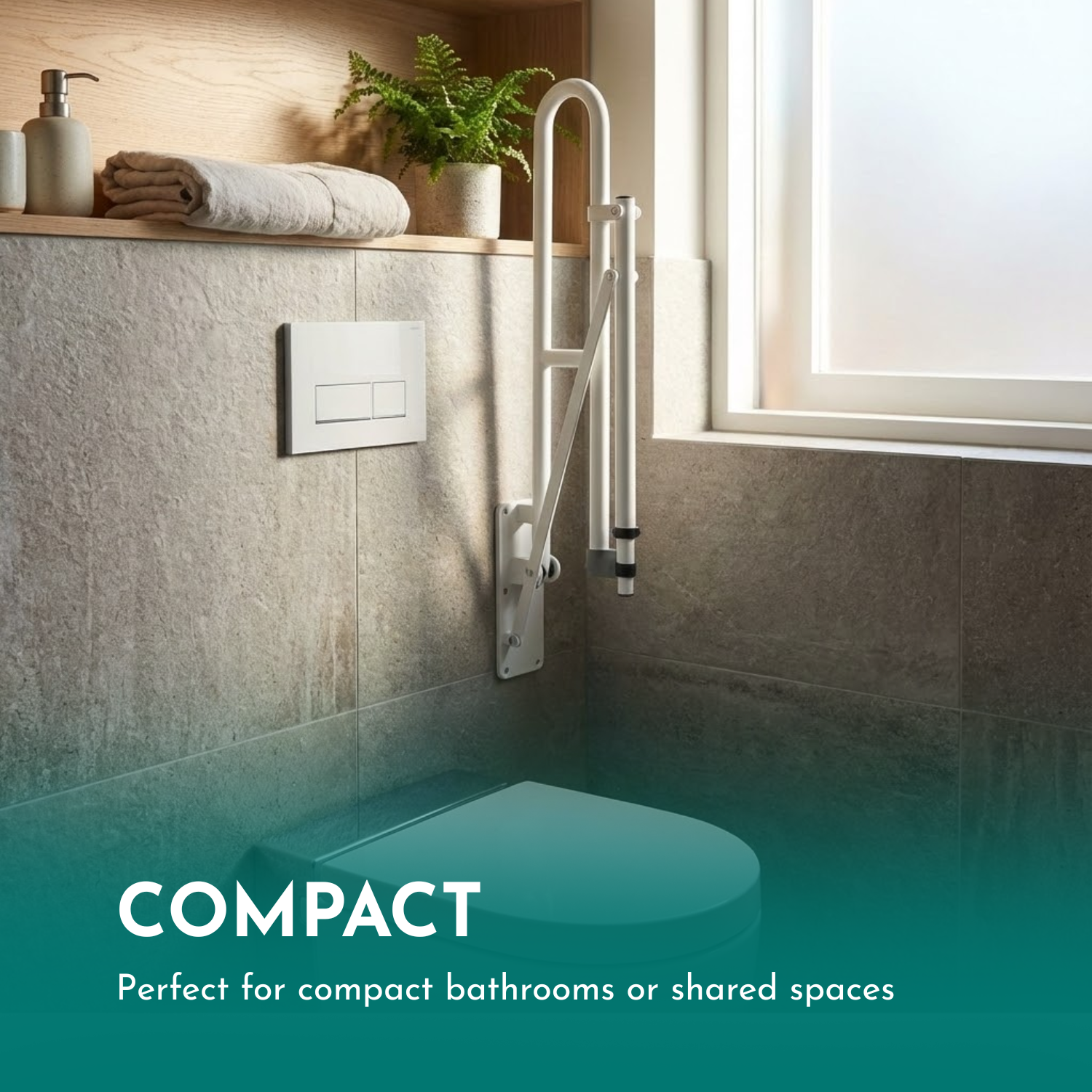 Drop Down Toilet Support Rail with Leg